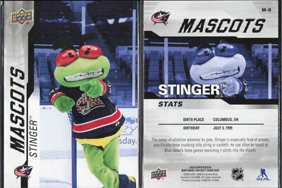 23/24 2024 Upper Deck Hockey Card Day Mascot #8 Stinger Columbus Blue Jackets | eBay