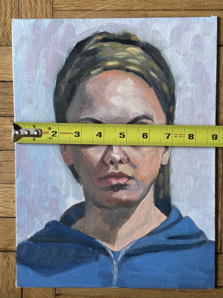 Vintage Portrait Acrylic Board Portrait Woman Short Hair 9 x 12 Peter ...