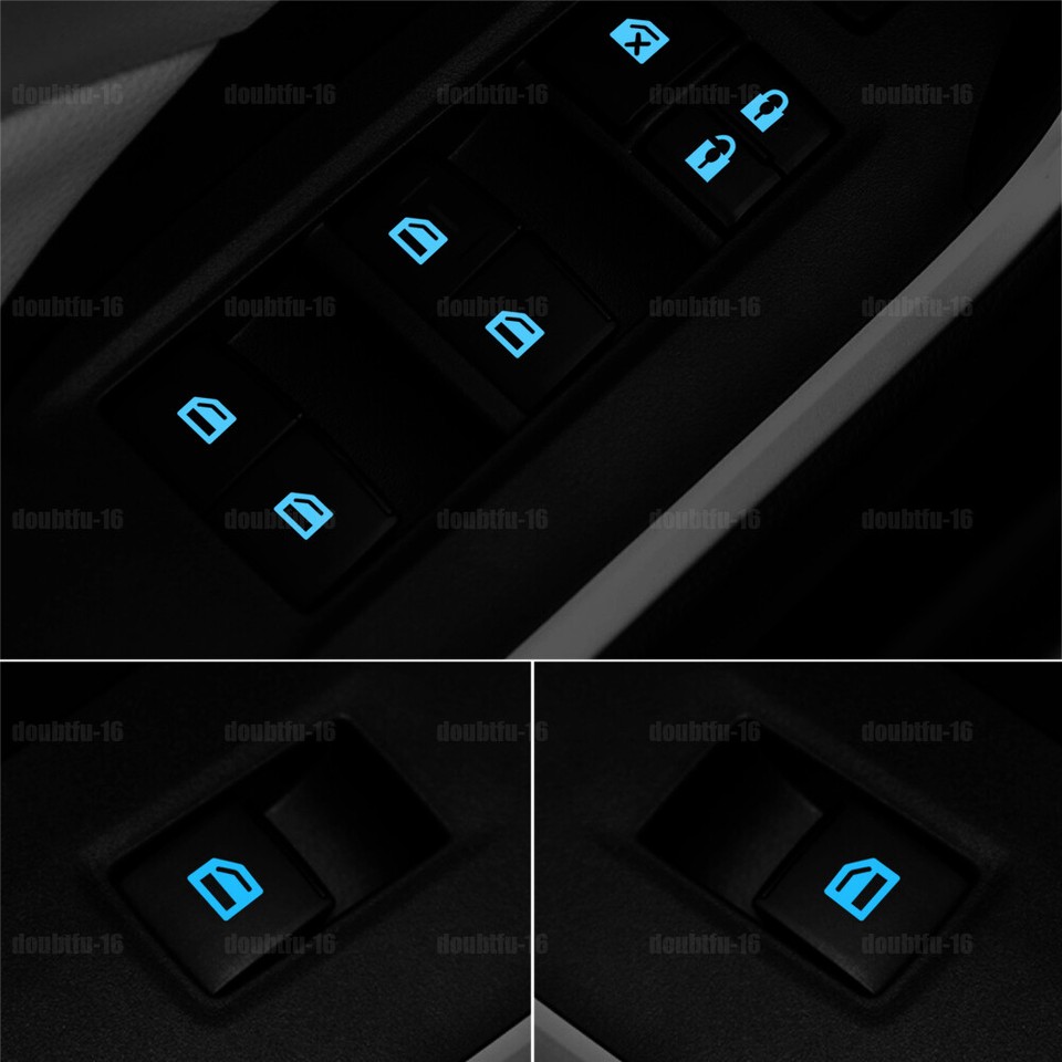 Luminous Blue Universal Car Interior Window Door Switch Sticker Car ...