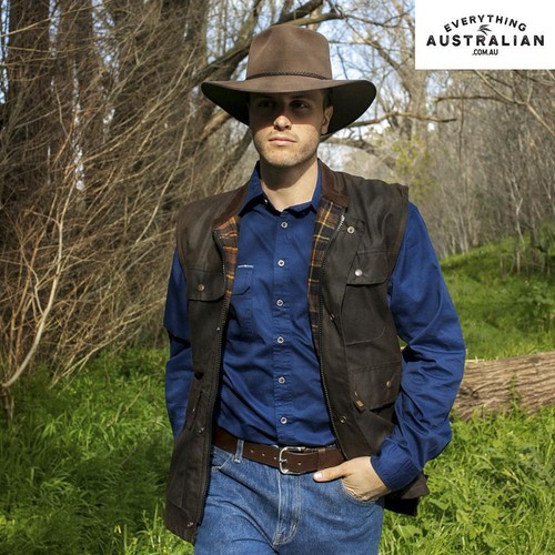 Genuine Australian Bushwear Oilskin Vest Brown | eBay