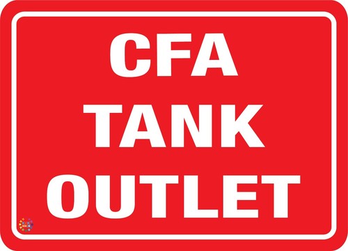 CFA Tank Outlet Fire Safety Sign/Sticker in Multi Size & Material ...