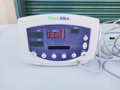 Welch Allyn 53N00 007-0433-00 SpO2 NBP Patient Monitor W/ Bp+SpO2 Spot ...