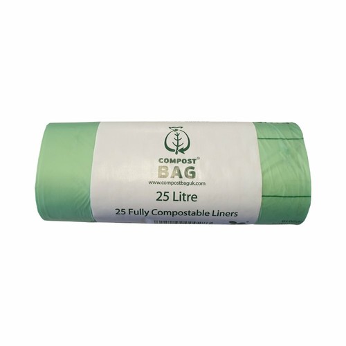 25 Litre x 25 CompostBag Compostable Food Waste Caddy Liner Bin Bags ...