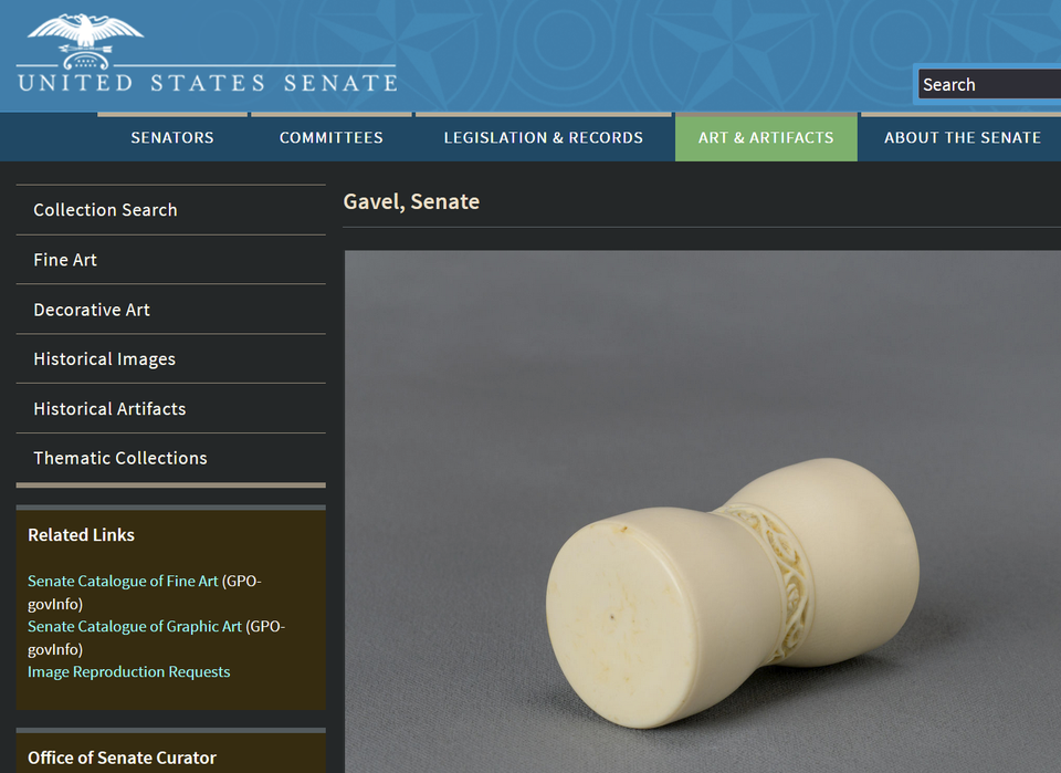 United States Senate gavel - heavy hand-shaped replica - exact size and ...