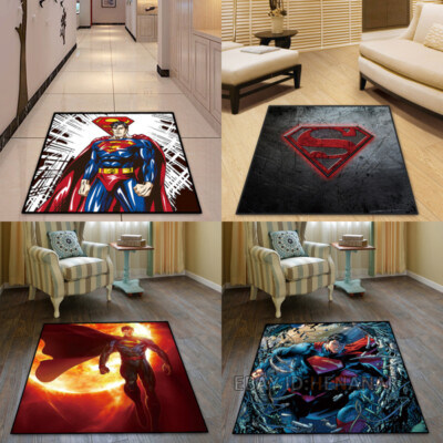 Superman Carpet Mat Home Area Chair Rugs Square Carpet Multi-function ...