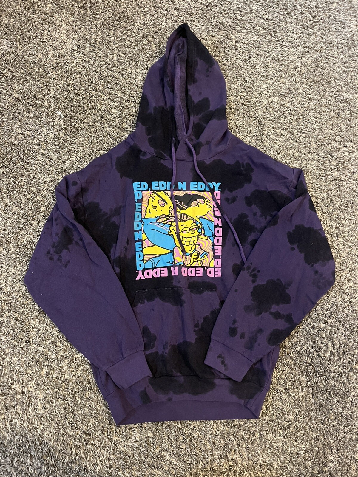 Ed Edd N Eddy Unisex Purple Tie Dye Hoodie Size S Cartoon Network | eBay