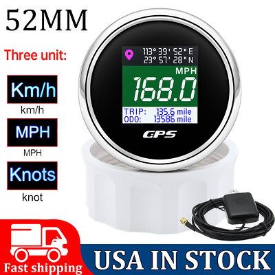 2" 52mm Boat GPS Speedometer Odometer Gauge Waterproof for Marine Car ...