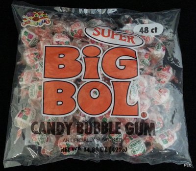 Super Big Bol Candy 48 Count Bag Hard Candies Bubble Gum Center Bulk ...