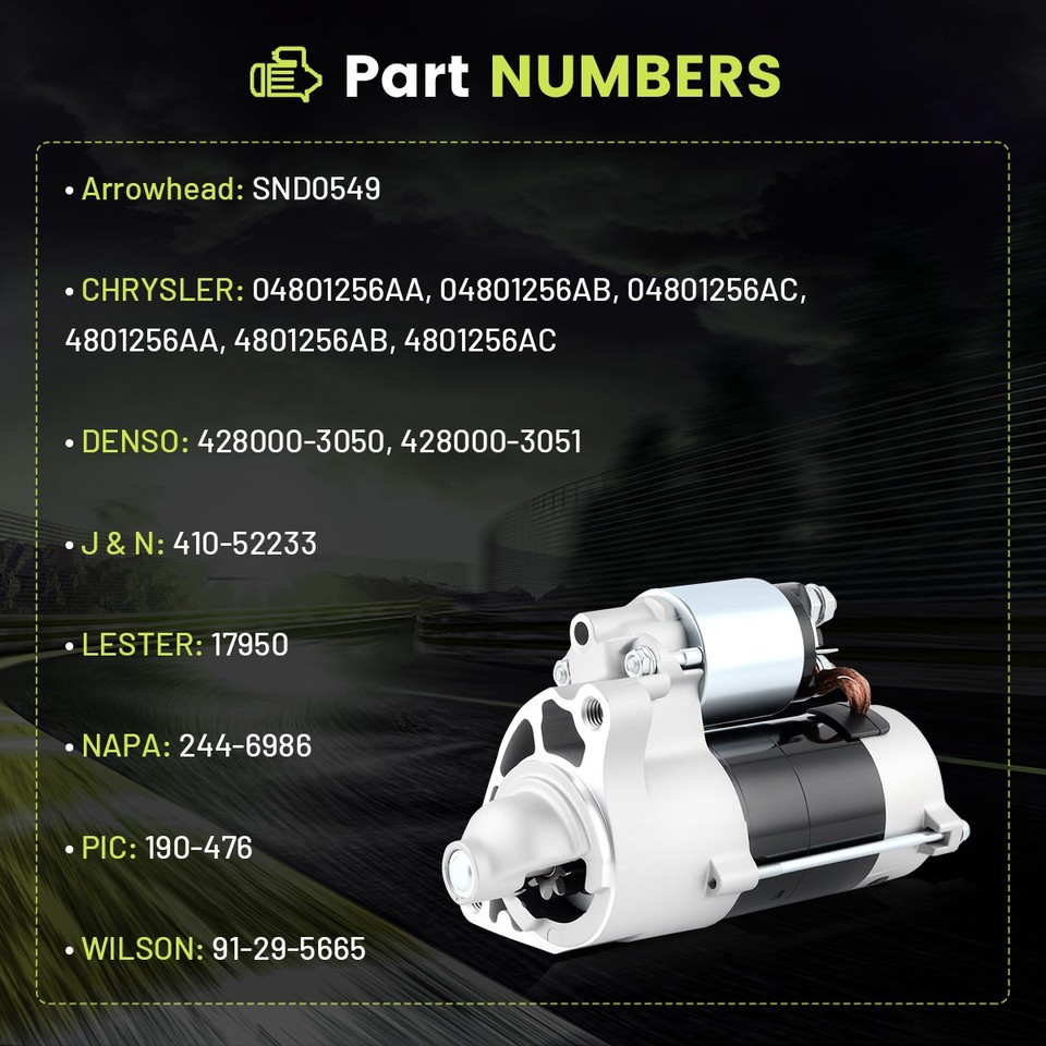 Starter For 2006-2013 Dodge Ram 1500 Dakota Durango Mitsubishi Raider ...