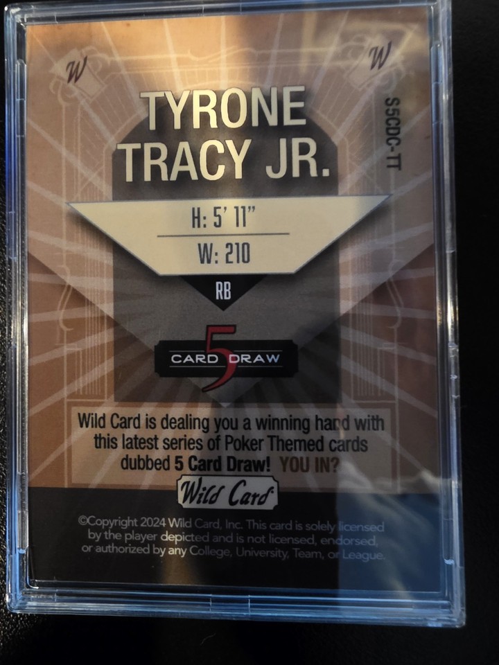 Tyrone Tracy Jr. 2024 Wild Card 5 Card Draw RC /5 New York Giants S5CDC ...