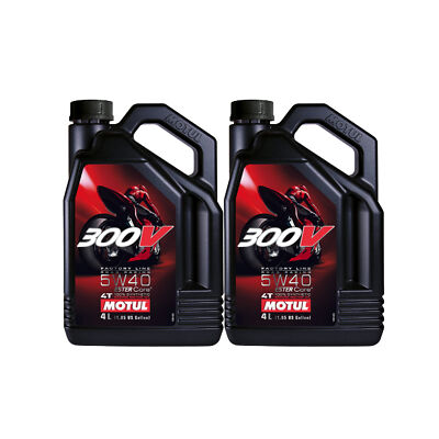 Motul 300V FL ROAD RACING 5W40 100% synthetic 4Stroke 8L Engine Motor ...