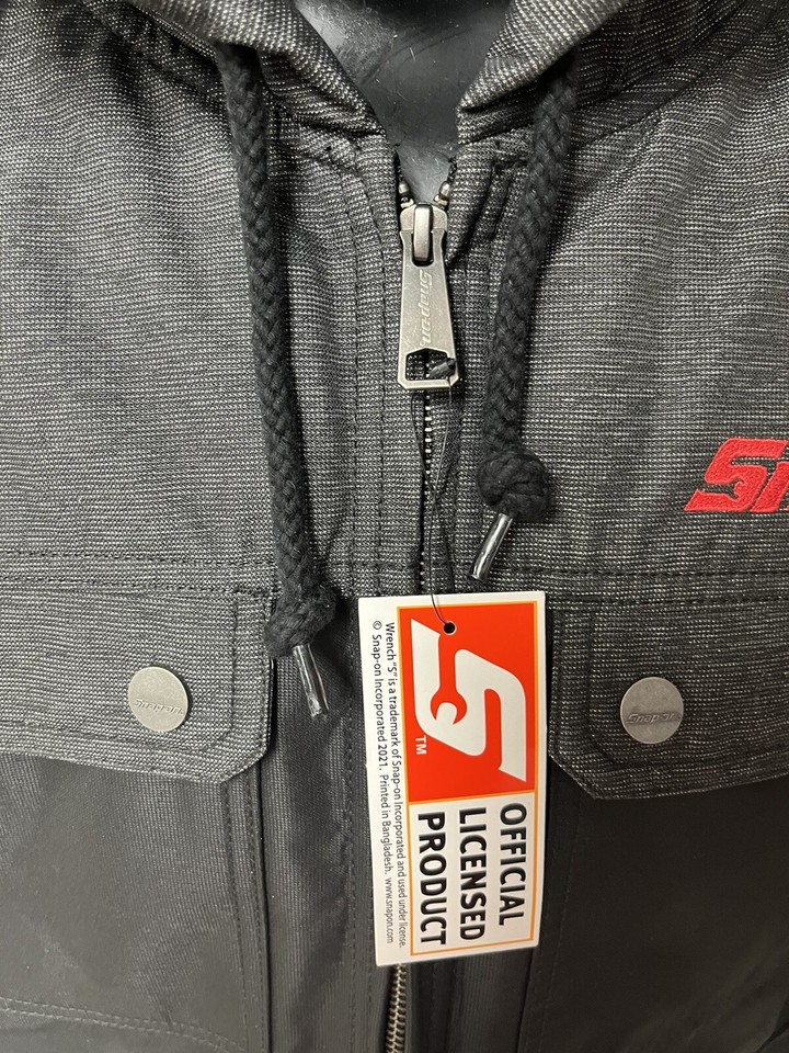 Snap-On Tools Black Gray Embroidered Hooded Legend Jacket Size XL | eBay