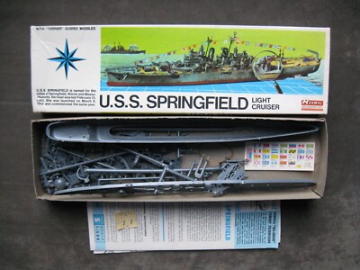 Renwal USS Springfield Guided Missile Cruiser 1/500 1970 | eBay