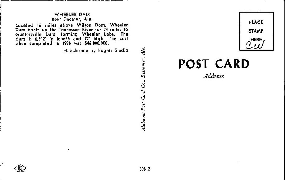 postcard Vintage Decatur Alabama Wheeler Dam Tennesse River A2 | eBay