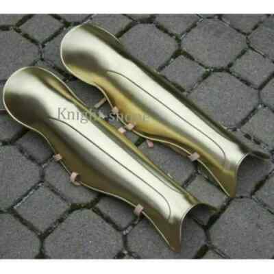 Medieval Greek Golden Leg Guard Armor Greaves Battle Plate Steel Legs ...