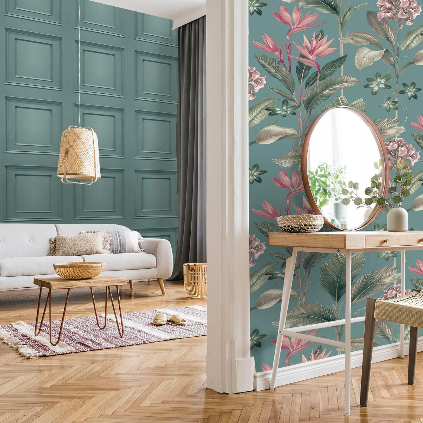 Large Wooden Panel Wallpaper Oliana 3D Effect Modern Panelling Soft ...