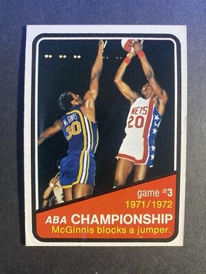 1972-73 Topps Basketball ABA Championship Game 3 George McGinnis Card ...
