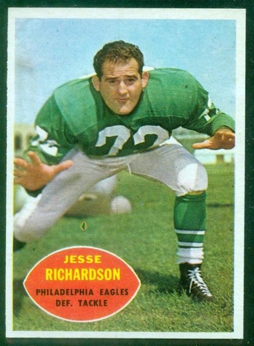 1960 Topps Football, Card #91, Jesse Richardson, Eagles, Ex/Mt to NM | eBay
