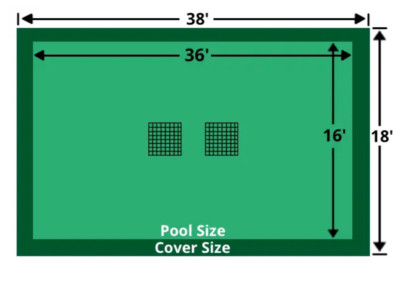 Rectangle Loop-Loc Pool Safety Cover - 16x36 Solid w/ Mesh Drain Panel ...