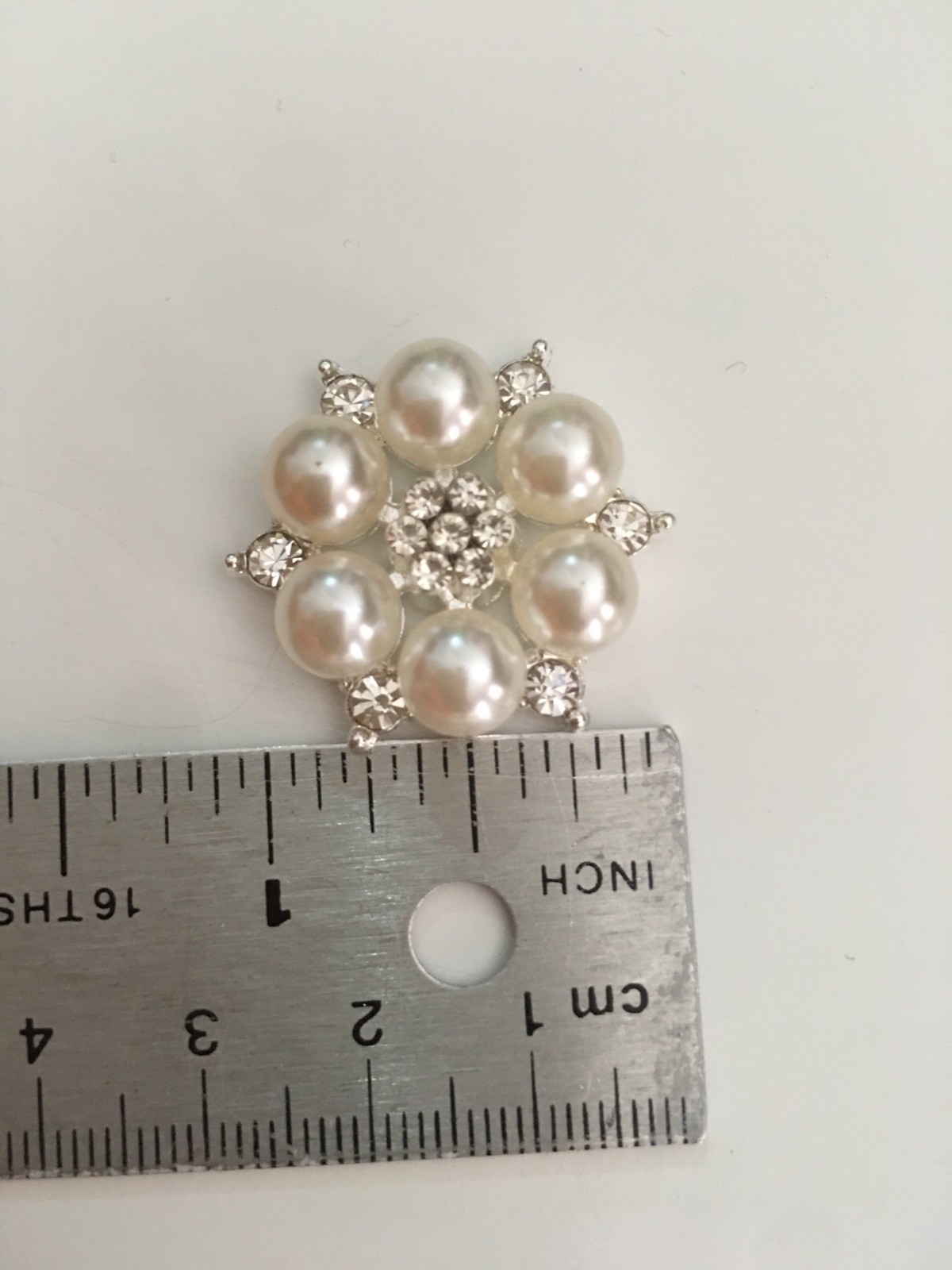 2 Flower Shape Pearl Fancy Buttons With Silver/Grey Metal Base | eBay
