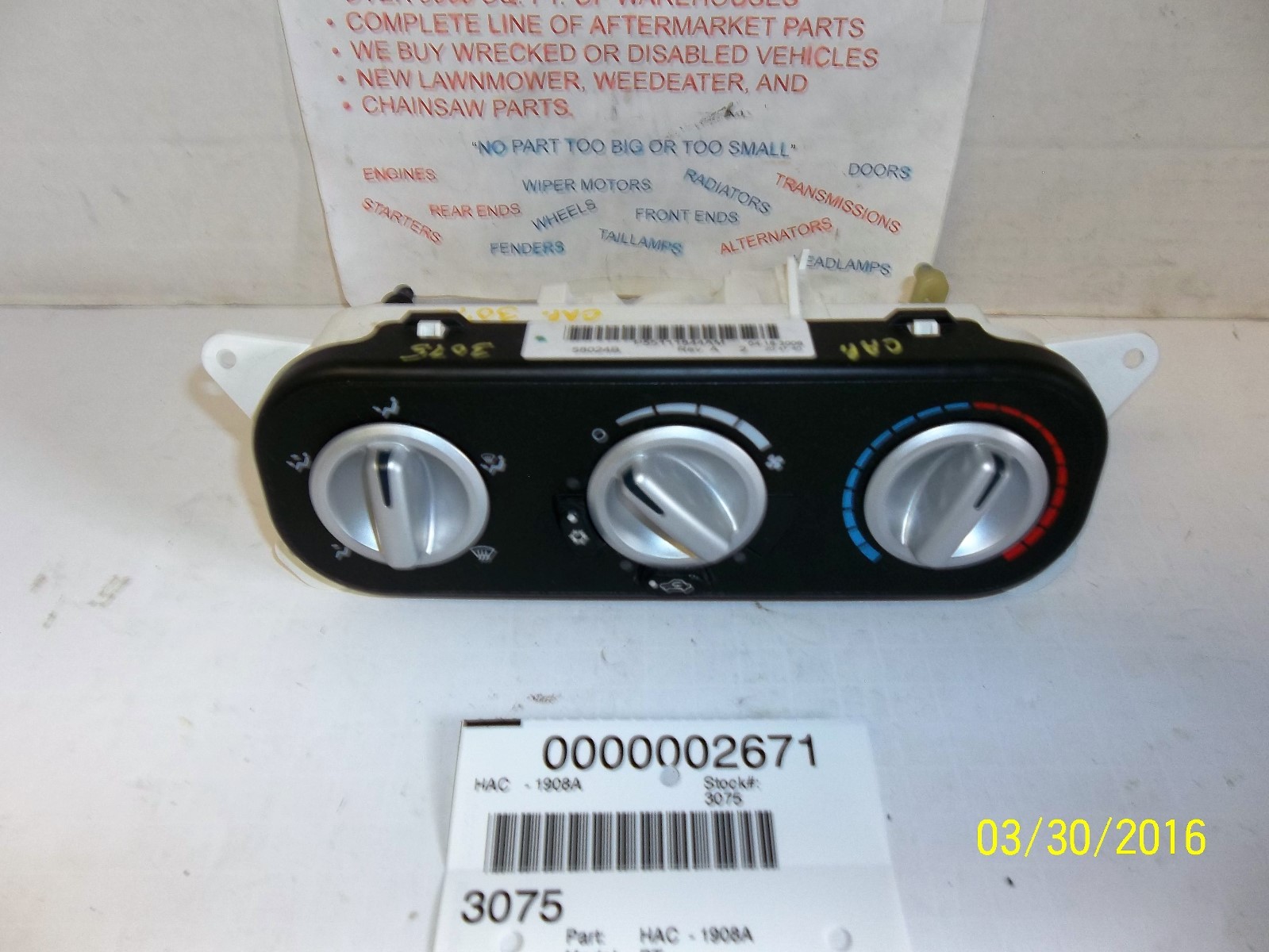 06 07 08 09 10 PT CRUISER AC HEATER TEMPERATURE CONTROLS SILVER KNOBS ...