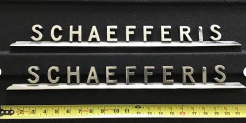 Schaeffer’s Oil Company corporate logo chrome excellent condition rare ...