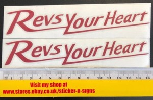 2x Dark Red Rev Your Heart Sticker 26mm X 150mm Stickers Decal MT-07 MT ...