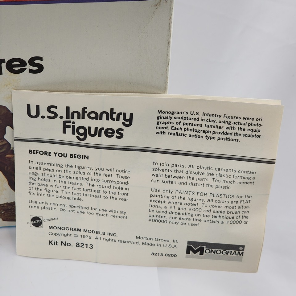 1972 Monogram Infantry Figures Armor Series US Soldiers Lot 55 1/35 ...