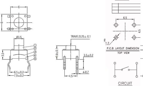 10Pcs Momentary Tactile Tact Push Button Switch 4 Pin DIP 6x6x7mm High ...