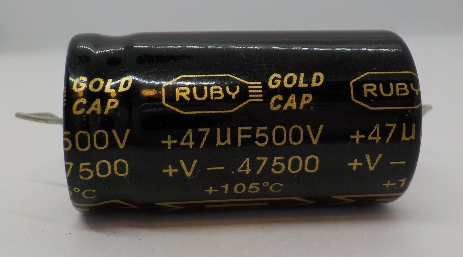 47uF @ 500vdc Ruby Gold Electrolytic Capacitor Axial Lead for Guitar ...