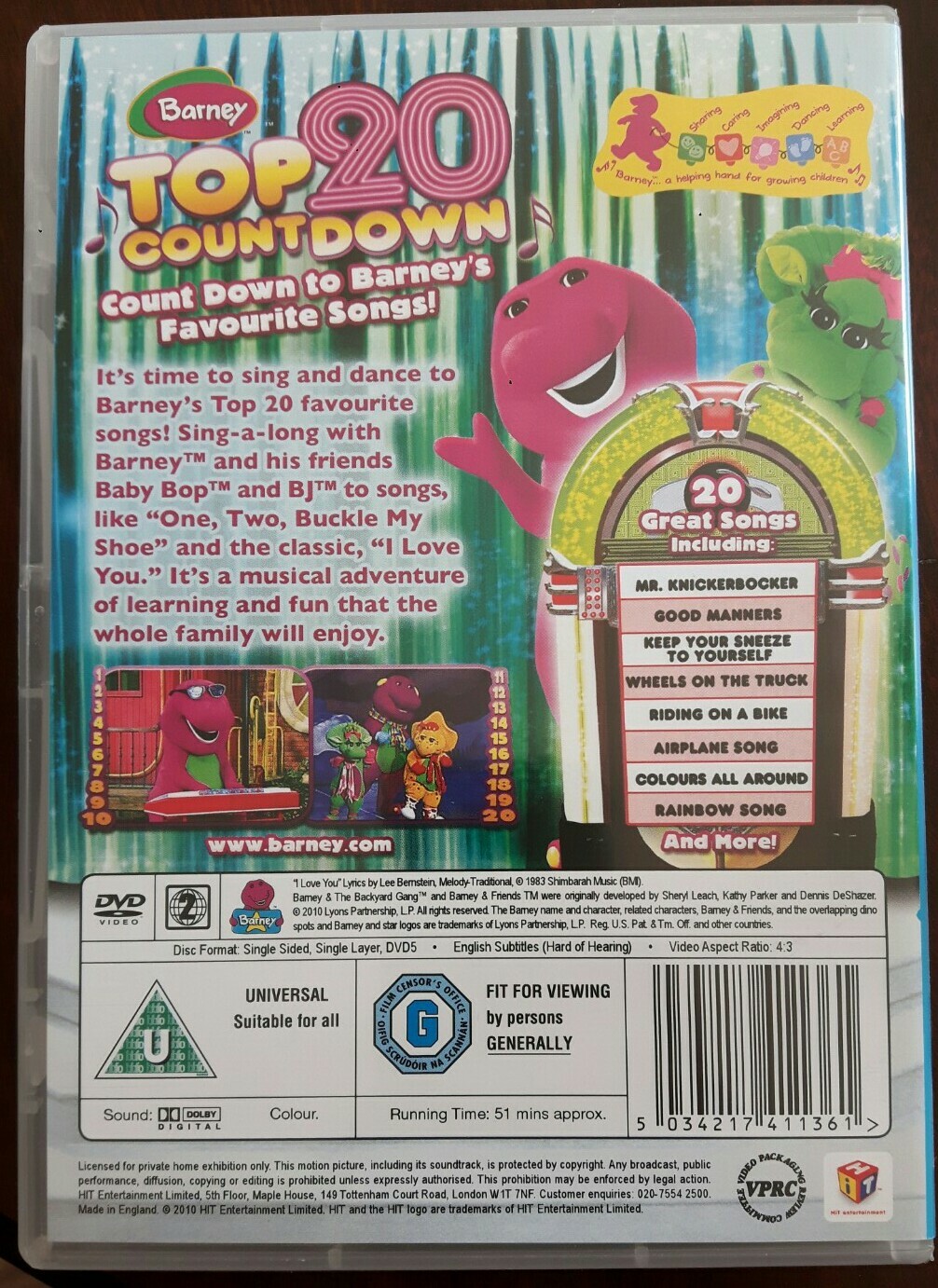 Barney triple pack dvd - Animal, ABC, Top 20 countdown | eBay