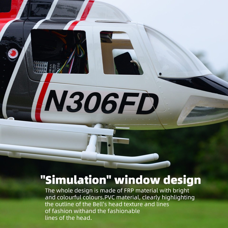 Roban RTF 470 Size B206 RC Helicopter Red White CAL FIRE Model GPS Auto ...