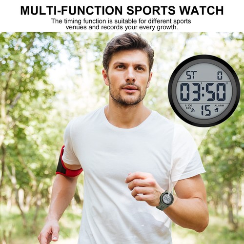Mens Waterproof Digital Sport Watches Wide Screen Easy Read Display ...