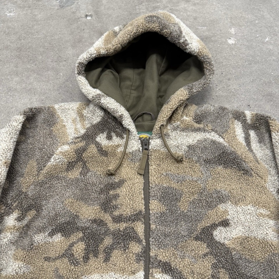Cabela's Men's Berber Fleece Windshear High Plains Camo Hooded Jacket M ...