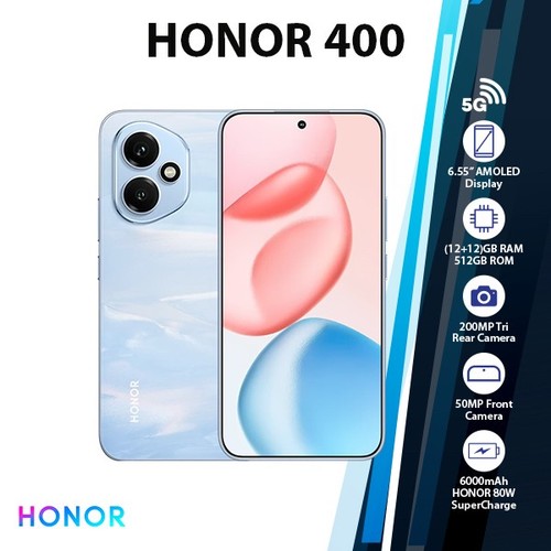 Honor 400 5G Android Cell Phone (BLUE/12GB+512GB/Dual SIM/Unlocked/NEW ...