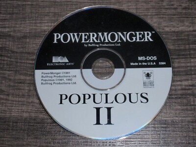 Populous II + Powermonger PC CDROM 1991 1992 Bullfrog Electronic Arts ...