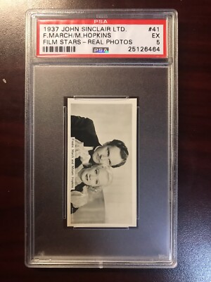 1937 JOHN SINCLAIR LTD STARS #41 FREDERIC MARCH/MIRIAM HOPKINS PSA 5 EX ...