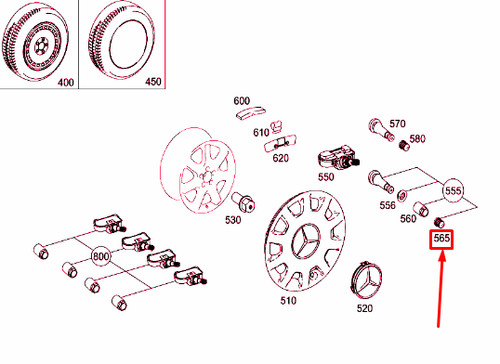 Mercedes-Benz CLA Coupe C117 Tire Valve Stem Cap A0004010609 Genuine ...