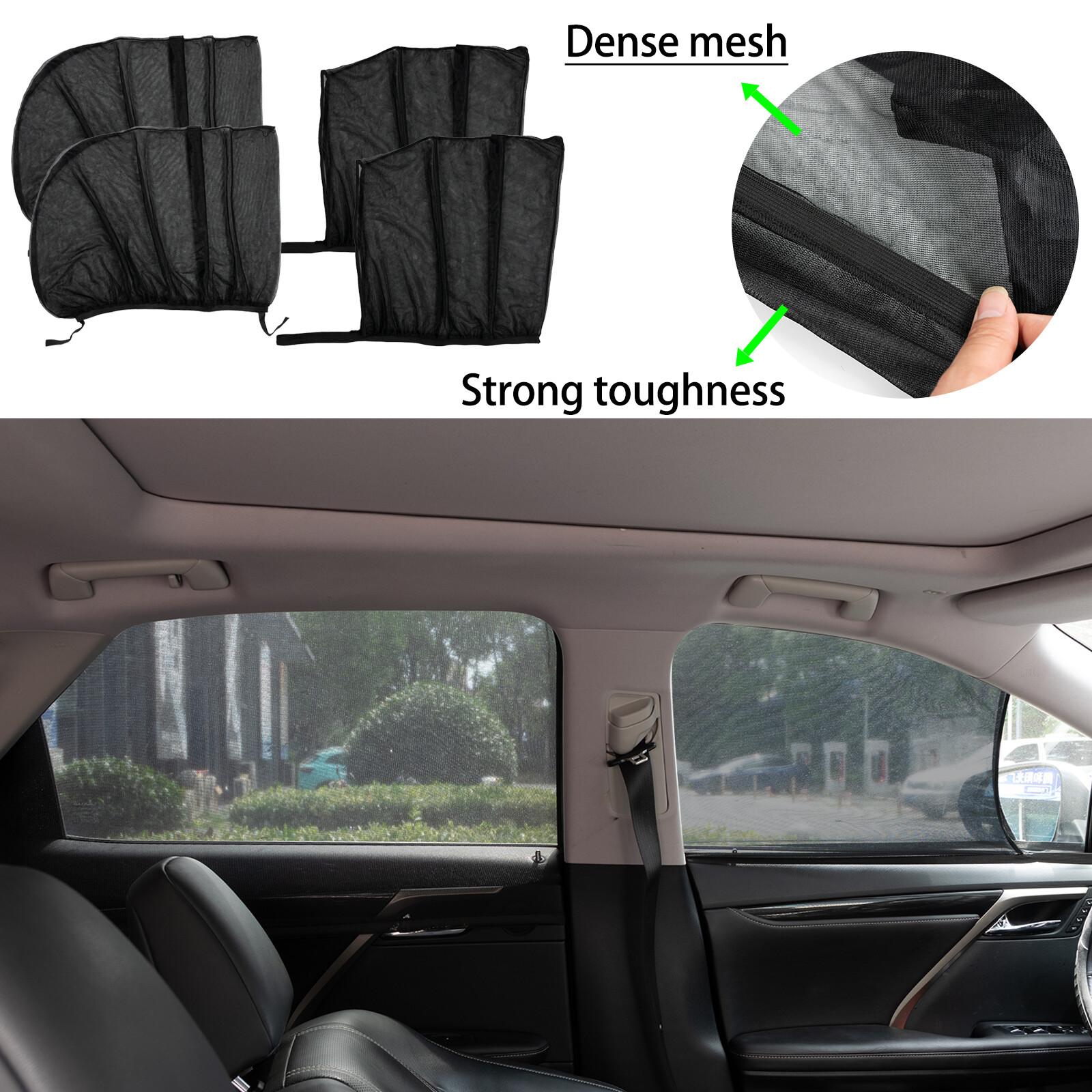 4x Car SUV Side Window UV Protection Sun Shade Cover Visor Mesh Shield ...