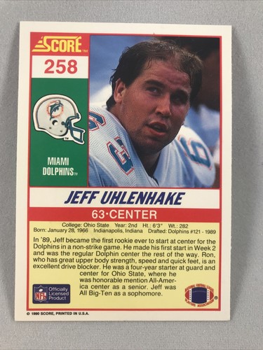 Jeff Uhlenhake -Ohio State- Miami Dolphins Autographed Card | eBay