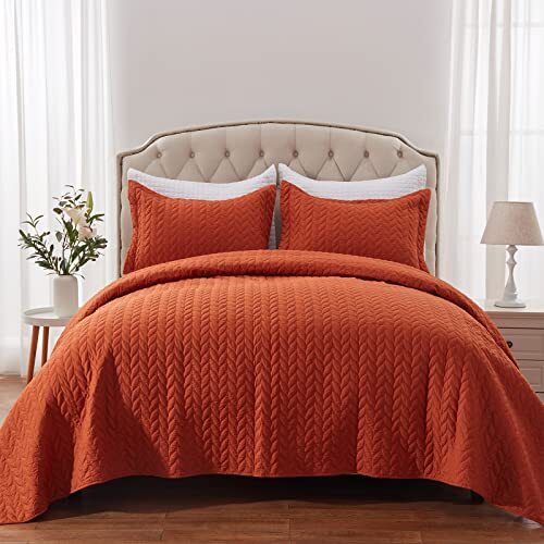 Quilt Set King Rust Lightweight King/Cal King (106"x96") Rust# ...