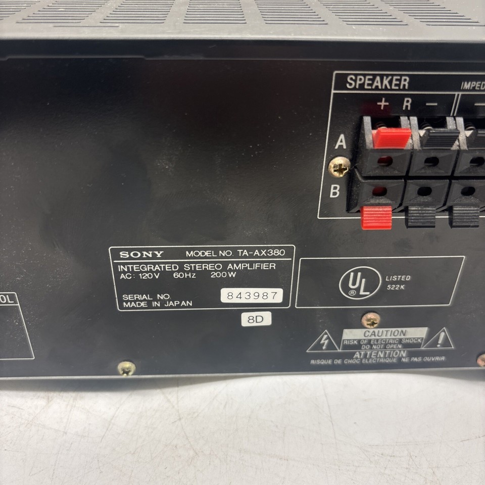 Sony Integrated Stereo Amplifier TA-AX380 200W bundle Remote Japan Made ...