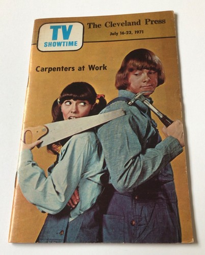 THE CARPENTERS Cover of 1971 Cleveland Press TV SHOWTIME Guide KAREN ...