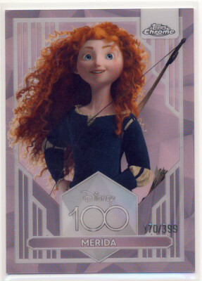 2023 Topps Disney Chrome 100 Years Pink Wave Parallel 37 Merida 170/399 ...