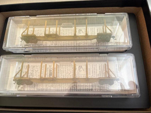 MICRO TRAINS N 115 44 040 WEATHERED JTLX 2 CAR 65 FOOT LOG CAR + BOX | eBay