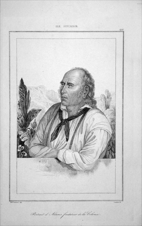 PITCAIRN ISLAND - JOHN ADAMS, CHIEF of BOUTY MUTINEER - Engraving from ...