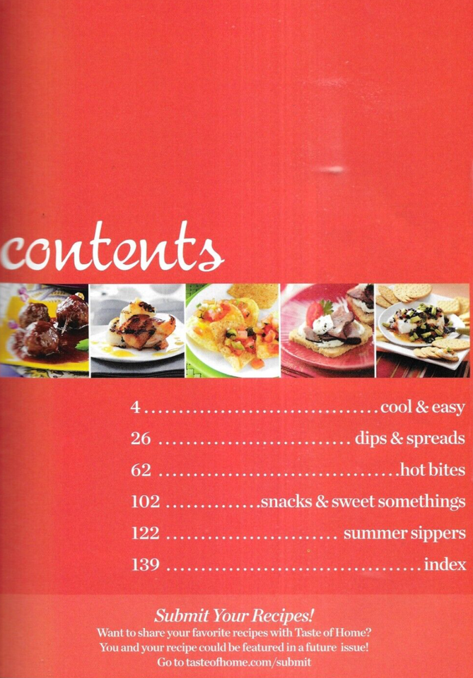 Taste Of Home Magazine Summer Appetizers Party Starters Cocktails ...