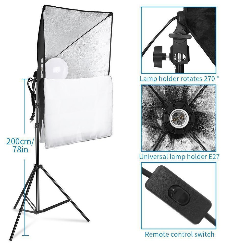 Photography Studio LED Lamp Softbox Lighting Soft Box Light Heavy Duty ...