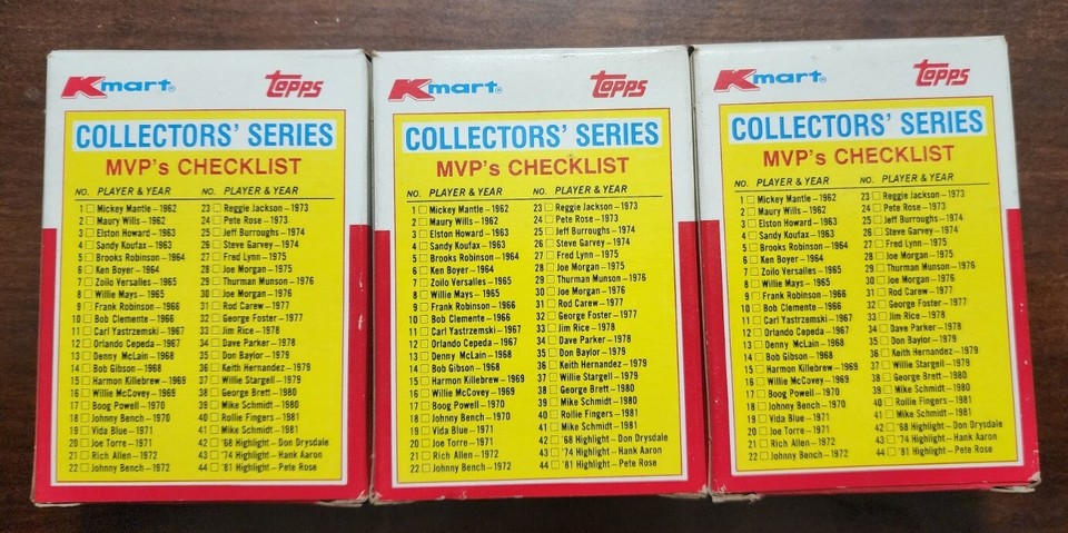 1982 TOPPS KMART 20th ANNIVERSAY AL & NL MVP's BASEBALL COLLECTOR'S ...