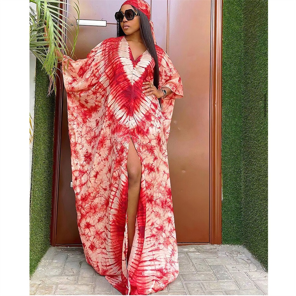 Hijab African Women Long Dress Dashiki Printed Kaftan Loose Robe ...